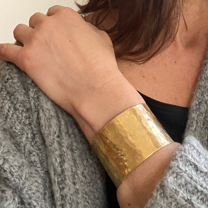 Wide Gold Cuff Wonder Woman Cuff Plain Cuff Solange Wedding - Etsy