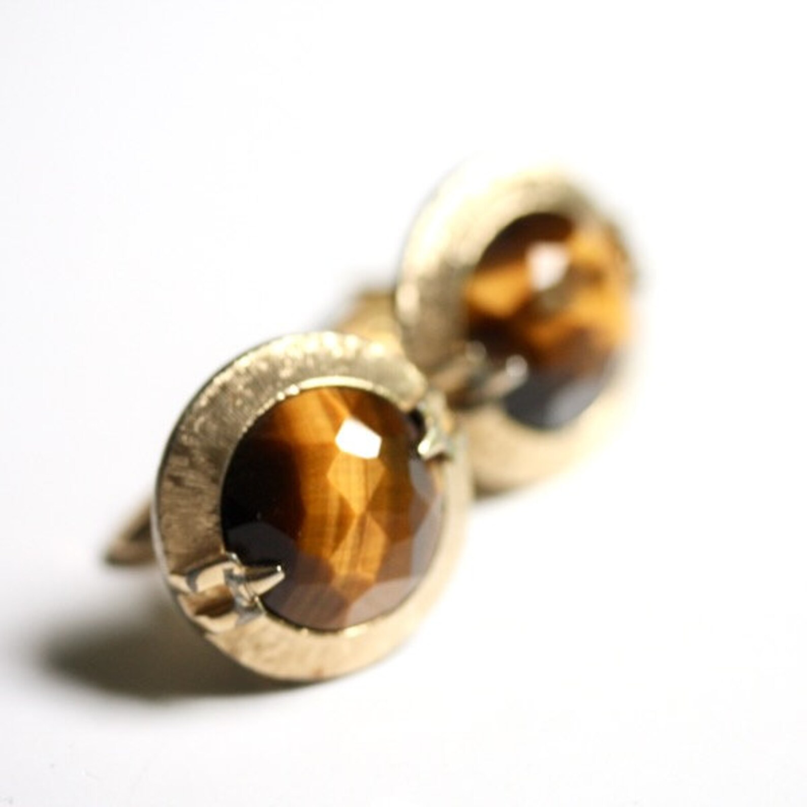 Brown Tigereye Cuff Links, Glowing Patented Vintage Cuff Links for Dad ...