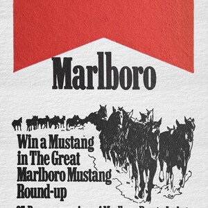 Marlboro Mustang Vintage Wall Art Poster - Nostalgic Decor - Vintage ...