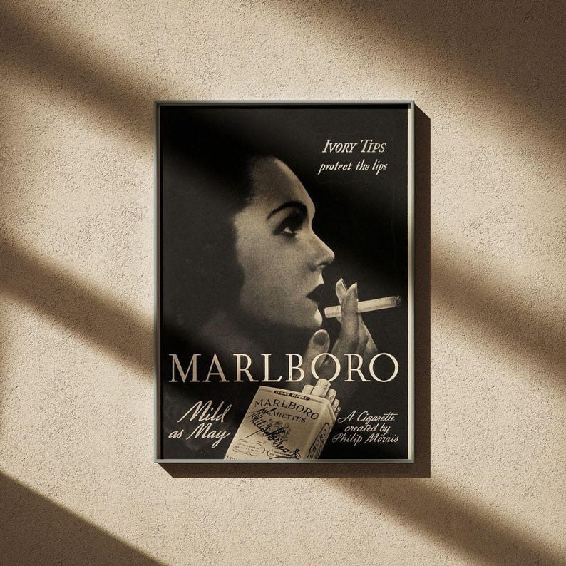 Marlboro 'mild as May' Vintage Wall Art Poster - Nostalgic Decor ...