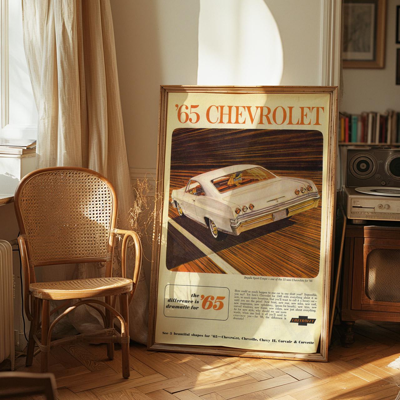 1965 Chevrolet Impala Print Ad Poster - Nostalgic Decor - Vintage Print ...