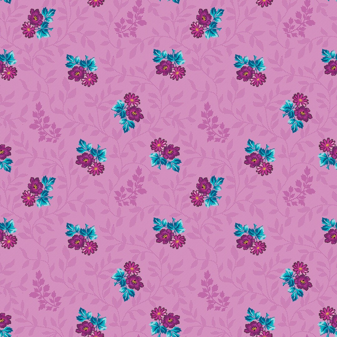 BRILLIANCE From Riley Blake Fabrics - Floral Cluster Vine Lilac C14221R ...