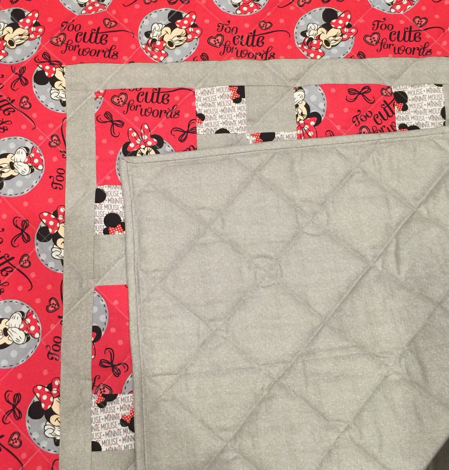 MINNIE MOUSE Baby Quilt Modern Disney Quilt 37 x 37 | Etsy