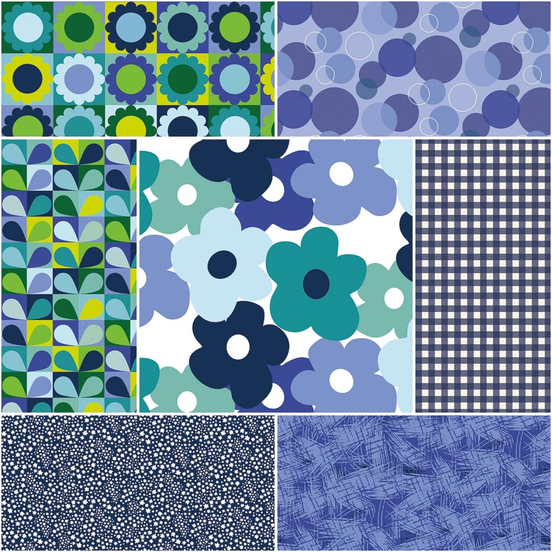 COPACETIC, 7 Yard Bundle Blueberry by Riley Blake, Fabric Collection ...