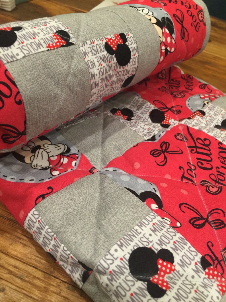 MINNIE MOUSE Baby Quilt Modern Disney Quilt 37 X 37 - Etsy