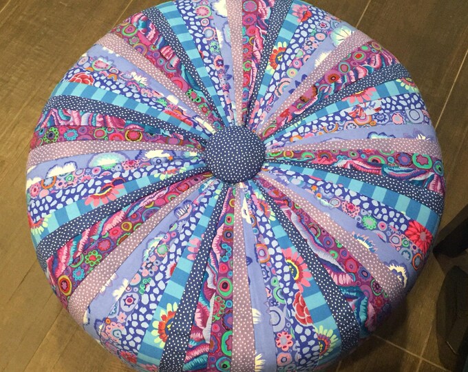 BLUE PURPLE Handmade Tuffet 18 Round One of a Kind - Etsy
