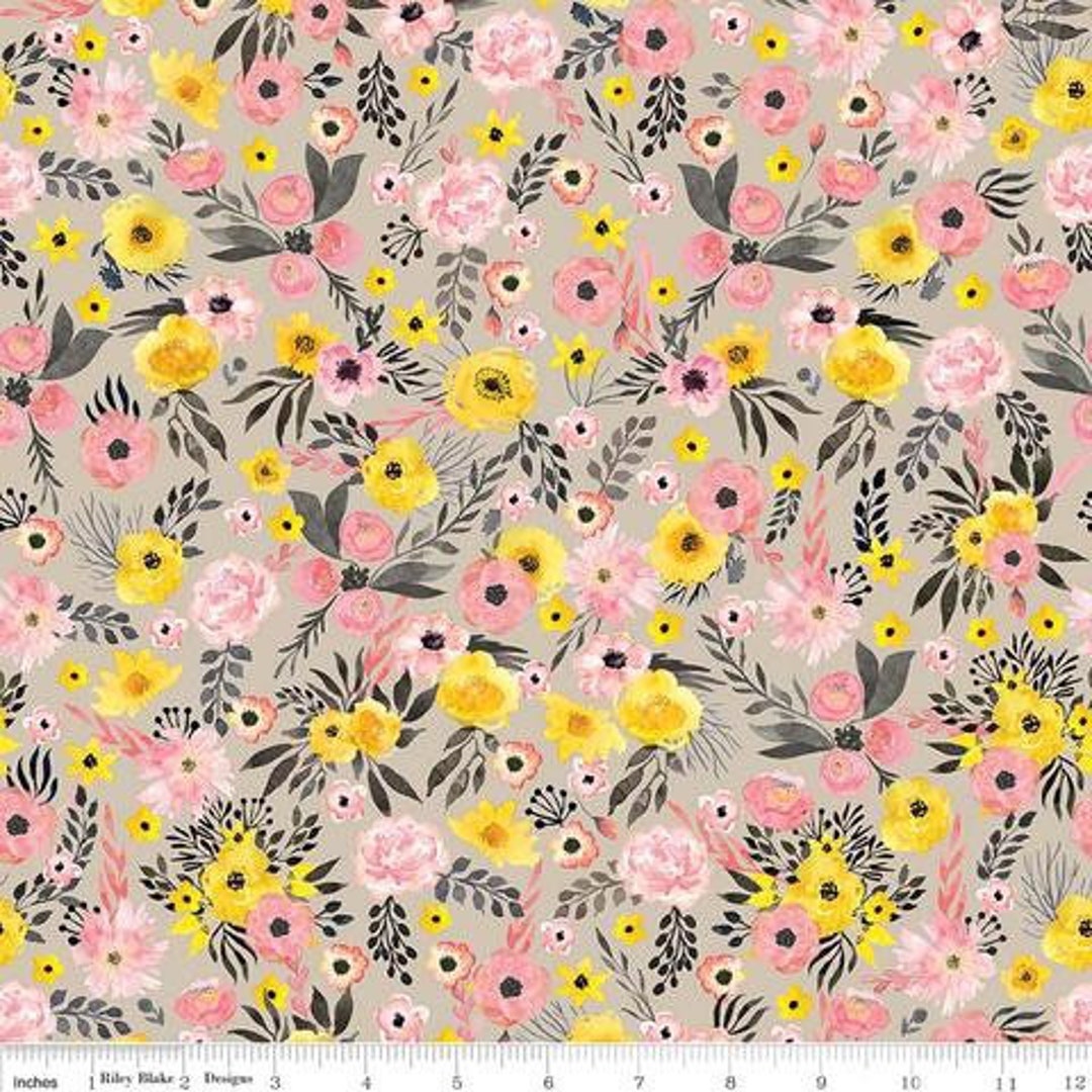 PETAL LANE by Bo Bunny for Riley Blake Fabrics, Floral, Blue, Pink ...