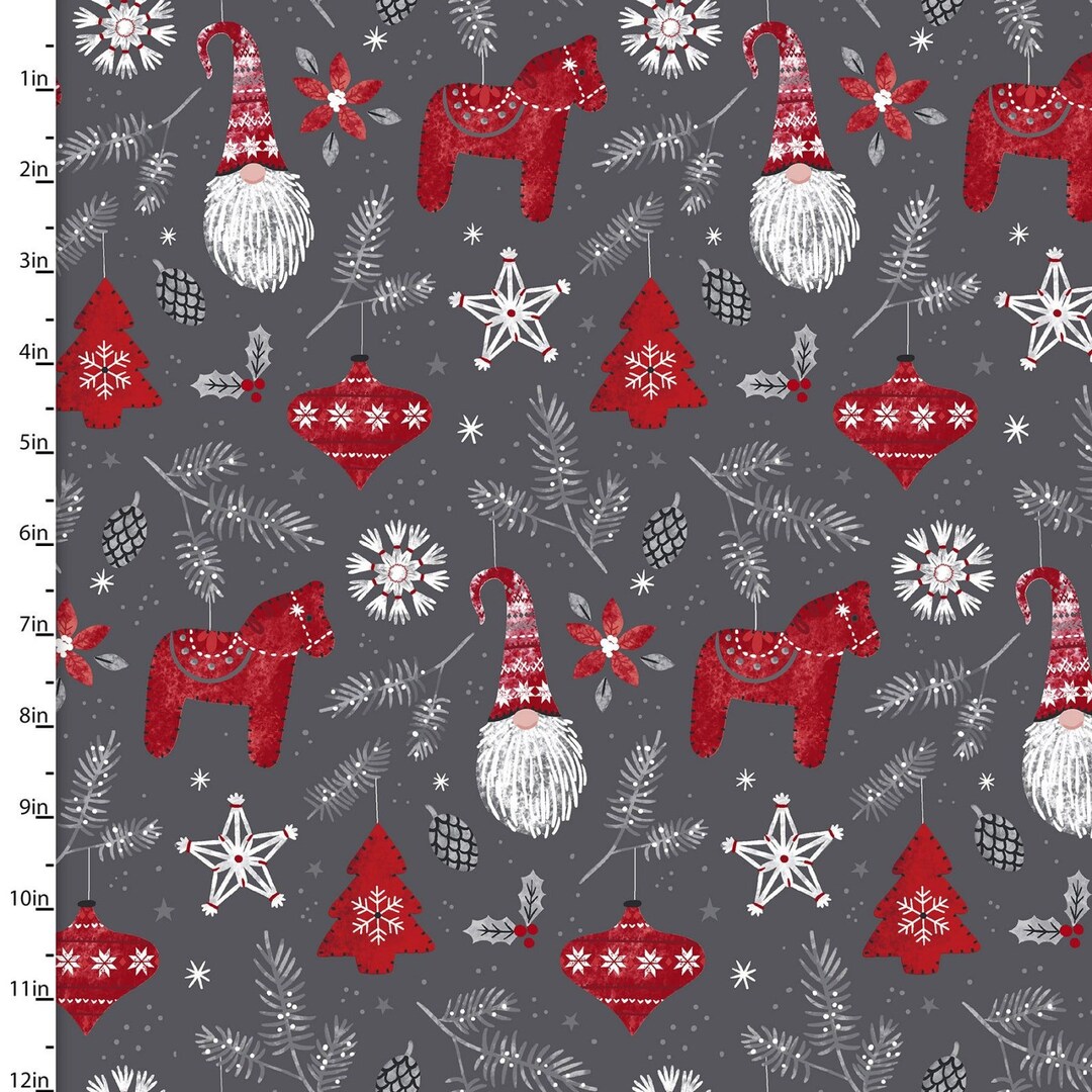 Hanging With My Gnomes - Gnomes by 3 Wishes Fabrics - Holiday ...