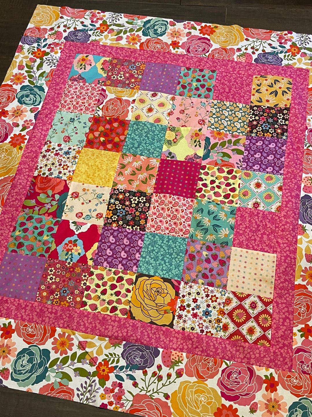 CALICO COWGIRLS Handmade Quilt Top, 42 X 46, Baby Quilt, Unfinished ...