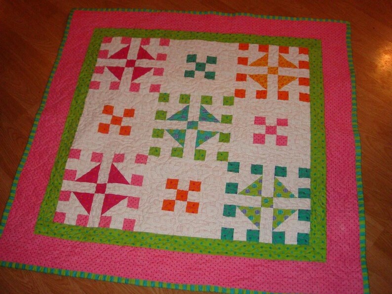 MODERN SPLASH of COLOR Handmade Quilt Bright Colors Baby - Etsy