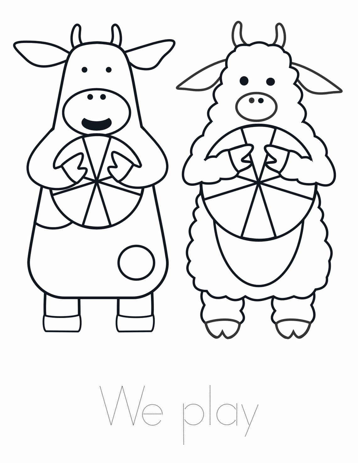 Farm Animal Story Coloring Sheets for Kids-sight Word Learning With ...