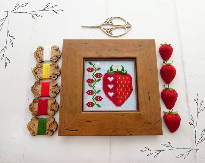 Strawberry Cross Stitch Pattern Strawberry Fruit Cross Stitch Instant ...
