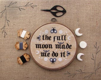 Full Moon Cross Stitch Digital PDF Pattern - Etsy