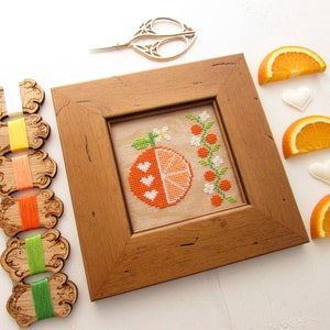 Orange Cross Stitch Pattern Orange Fruit Love Cross Stitch - Etsy