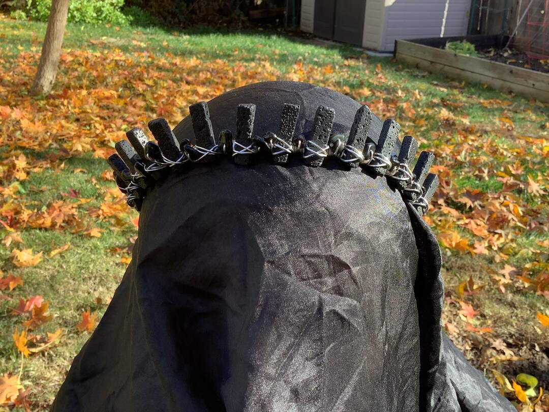 Black Lava Rocks Spike Crown, Silver Wire Wrapped - Etsy