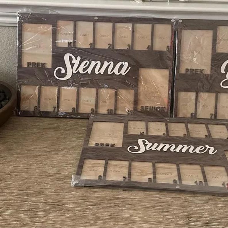 Pre K to Graduation School Picture Frame, Custom Grade School Photo ...