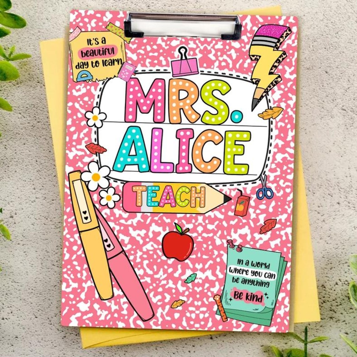Custom Teacher Clipboard, Acrylic Teacher Clipboard, Composition ...