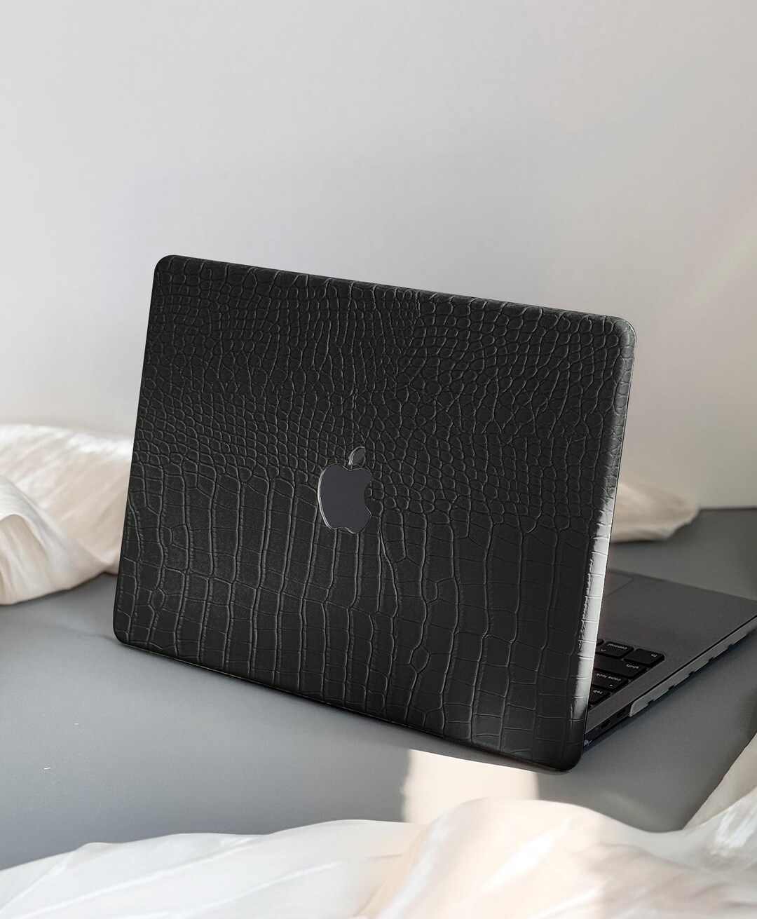 Black Crocodile Vegan Leather MacBook Case, Protective Cover - Etsy
