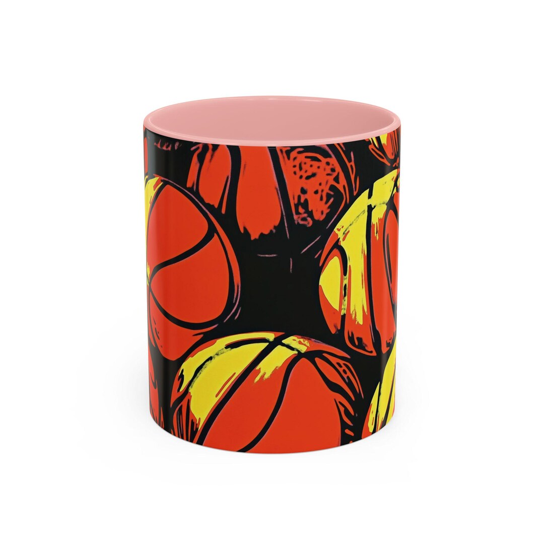 Pop Art Basketballs Coffee Mug - Unique Sports Fan Gift, Basketball ...