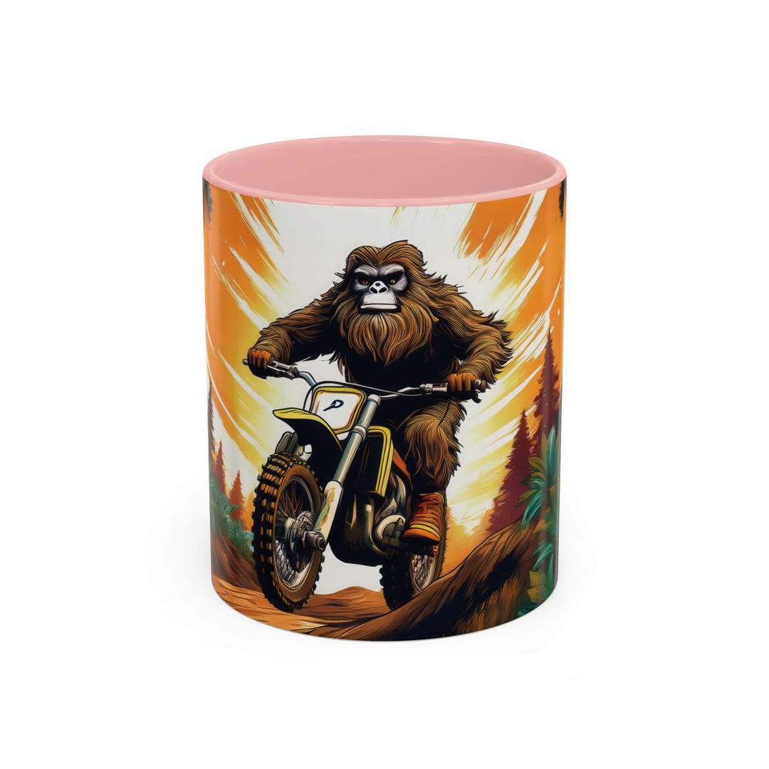 Coffee Mug, Off-road Sasquatch Coffee Cup, Bigfoot Biker Gift, Mountain ...