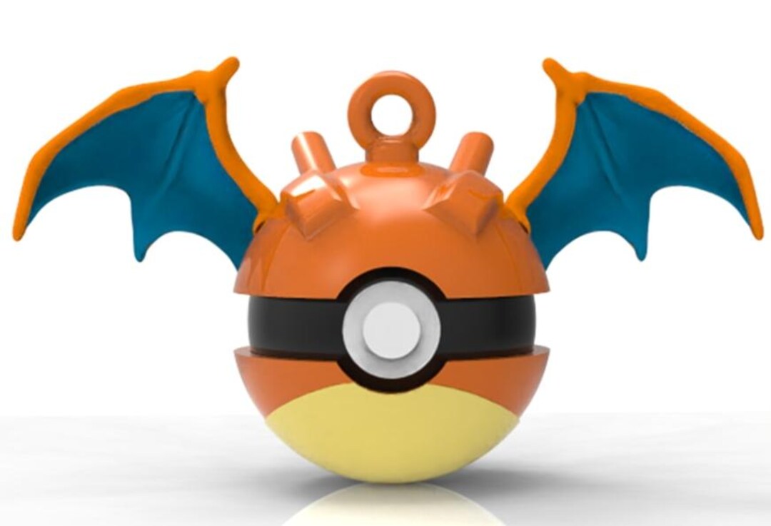 3d Printed Pokemon Charizard Christmas Tree Bauble Ornament Pokeball - Etsy