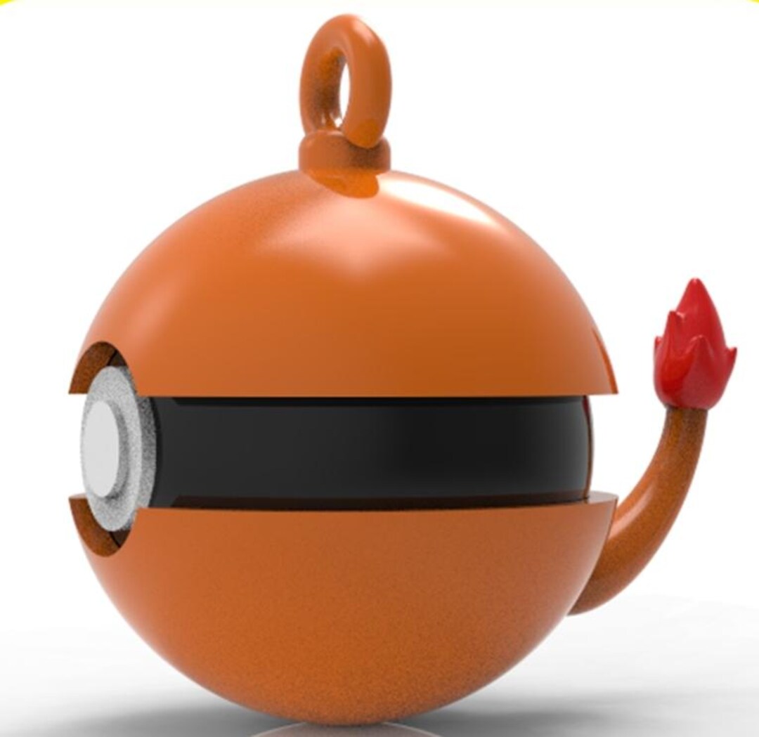 3d Printed Pokemon Charmander Christmas Tree Bauble Ornament Pokeball ...