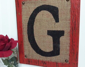 wood burlap letters wedding decor key hooks by OldAndNewShoppe