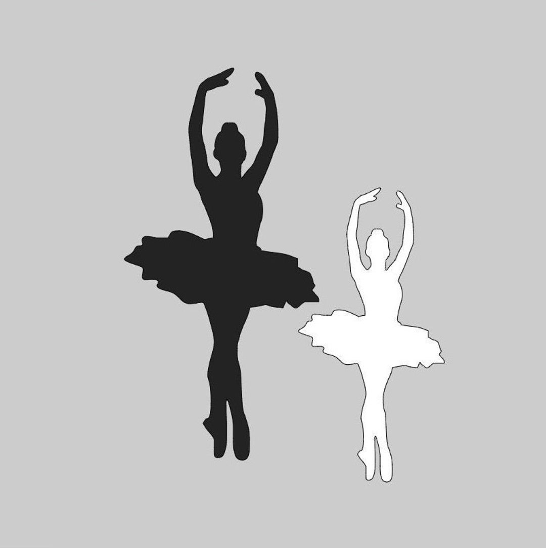 10 Black or White Ballerina Dancer Cutouts, Dancing Die Cuts, Punches ...