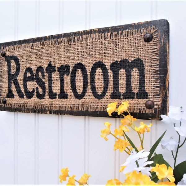 Large Hanging Bathroom Sign - Etsy