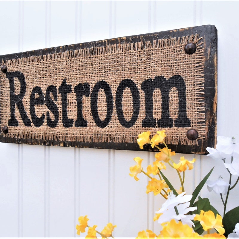 Rustic Bathroom Signs - Etsy