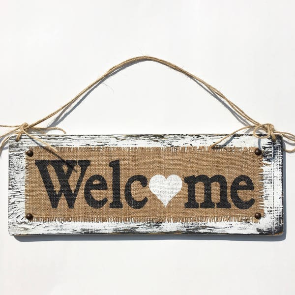 Burlap Welcome Sign - Etsy