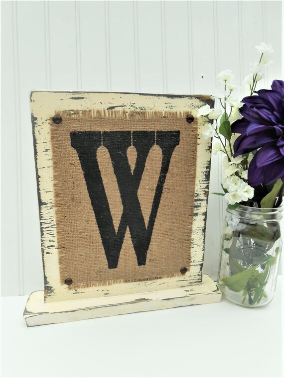 Letter sign standing signs monogram W custom letters | Etsy