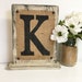 Letter Sign Standing Signs Monogram K or Custom Burlap - Etsy