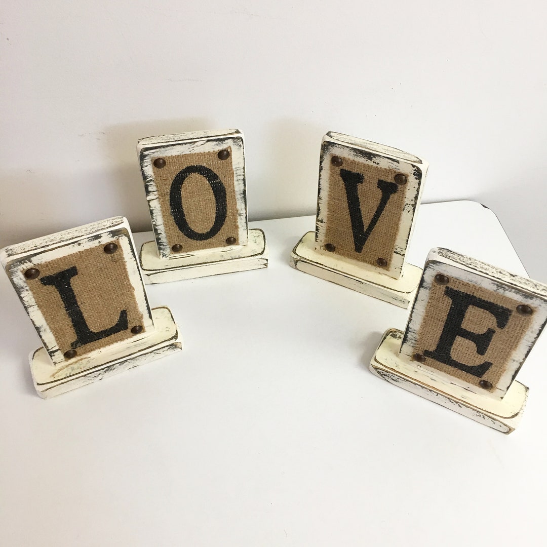 Rustic Burlap LOVE Sign, Vintage Wedding Decor - Etsy
