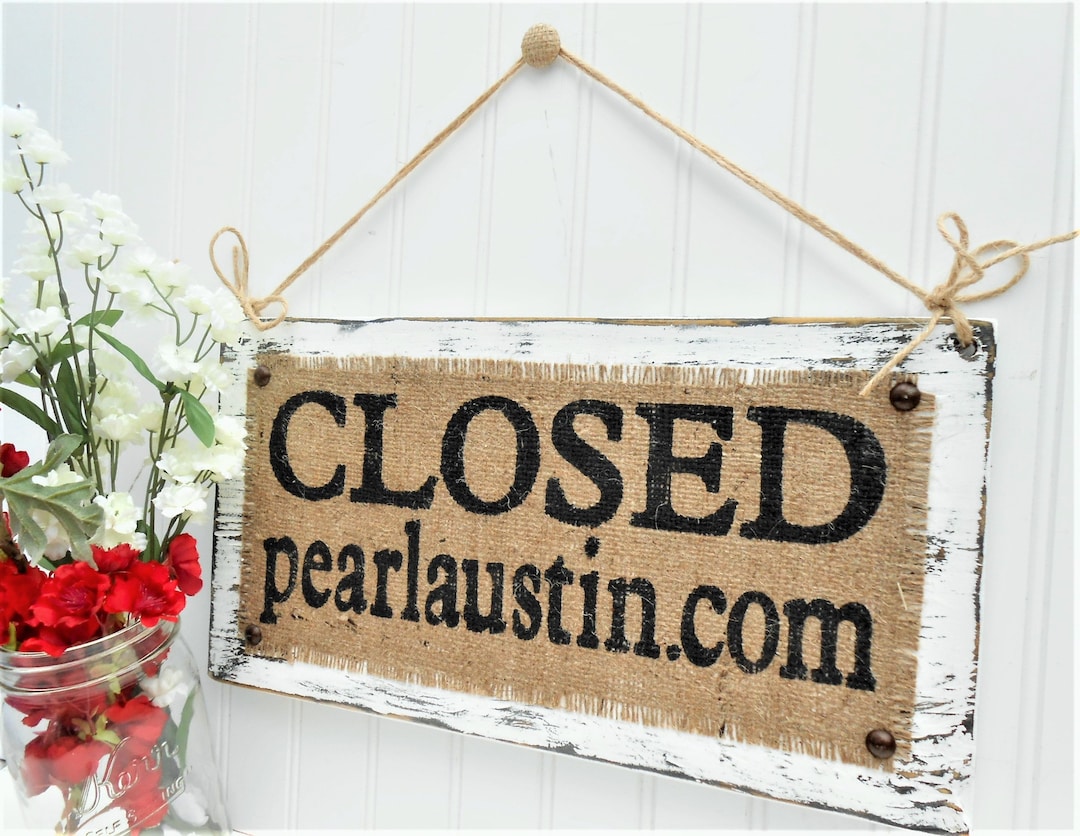 Double Sided OPEN and CLOSED, Two Sided Business Sign, Website Name ...