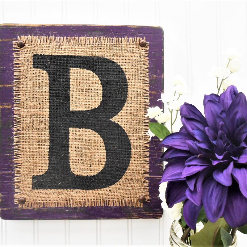 Burlap Monogram - Etsy