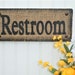 Rustic Restroom Sign, Restroom Wall Sign, Hanging Bathroom Decor ...