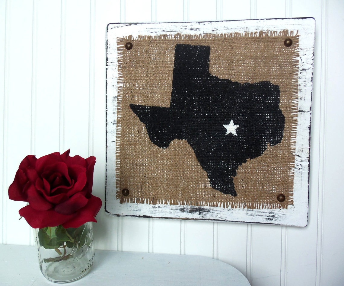 MICHIGAN Burlap Wood Wall Sign BROWN Michigan Rustic BURLAP - Etsy