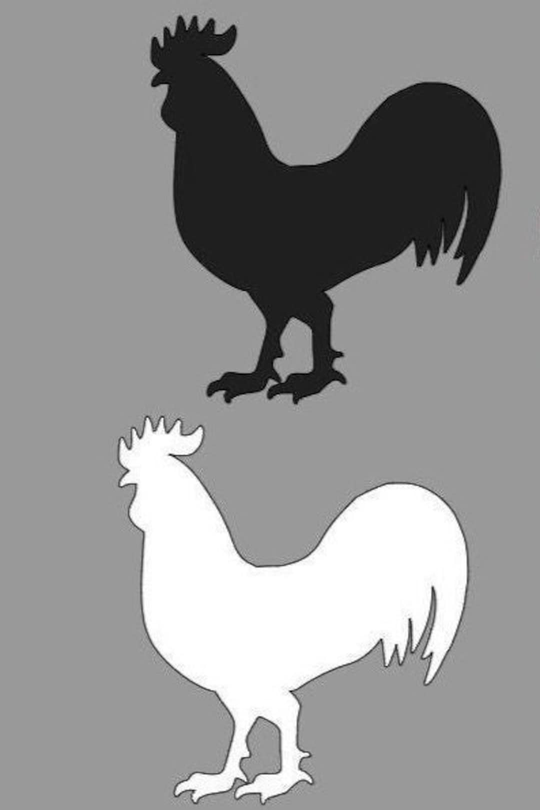10 Black or White Rooster Cutouts, Shape Cuts, Die Cut, Punches ...