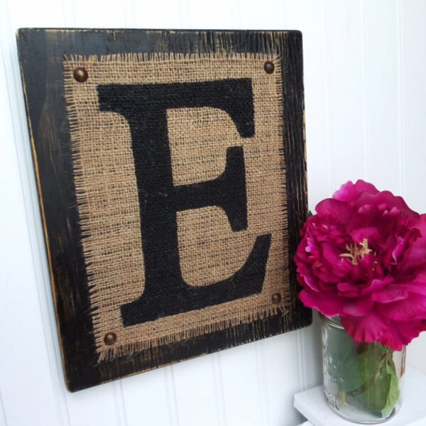 Burlap Letter Wreath - Etsy
