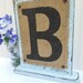 Letter Sign Standing Signs Monogram K or Custom Burlap - Etsy