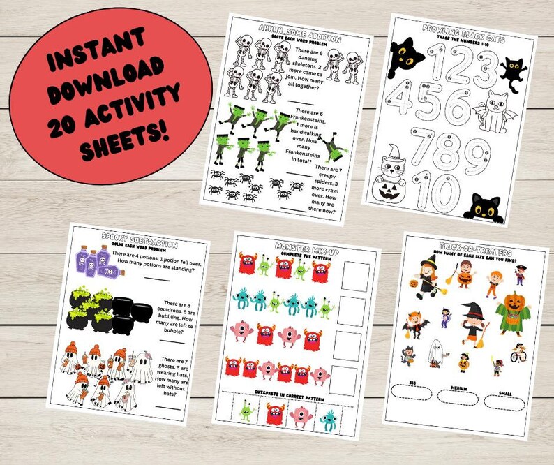 Halloween Learning Activity Pack: Fun Printables for Kids Ages 3-5 ...