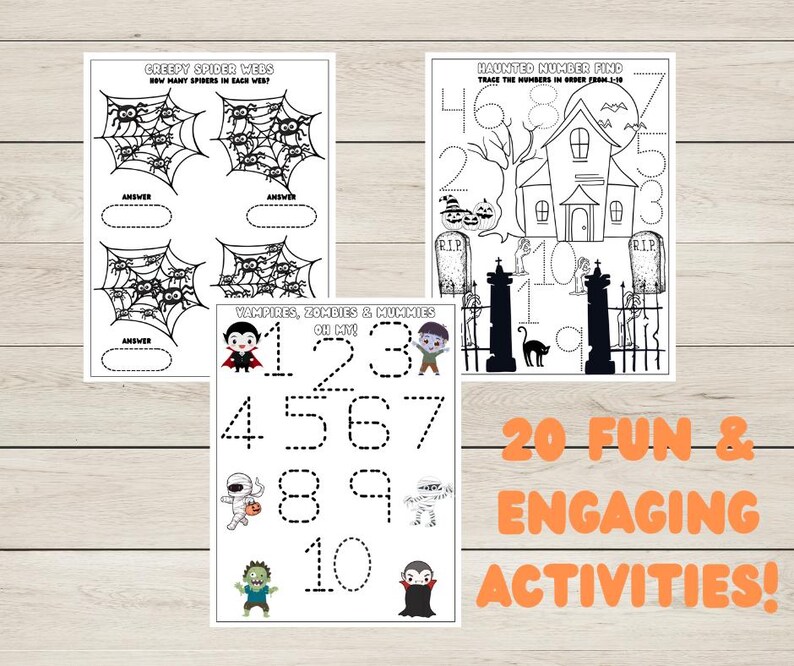 Halloween Learning Activity Pack: Fun Printables for Kids Ages 3-5 ...