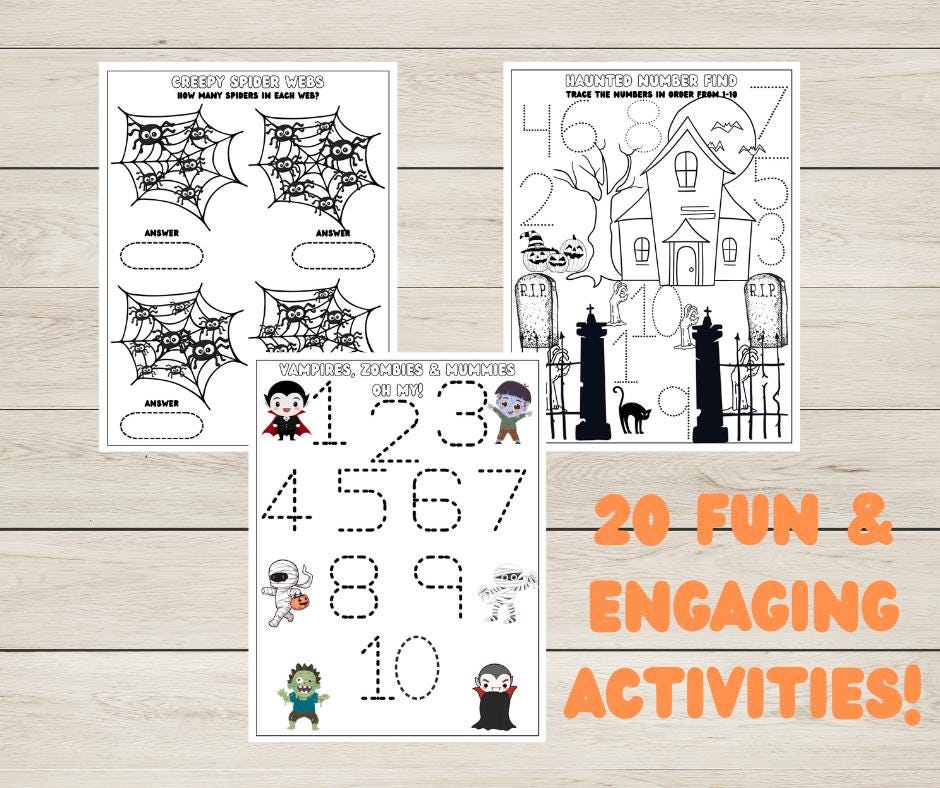 Halloween Learning Activity Pack: Fun Printables for Kids Ages 3-5 ...
