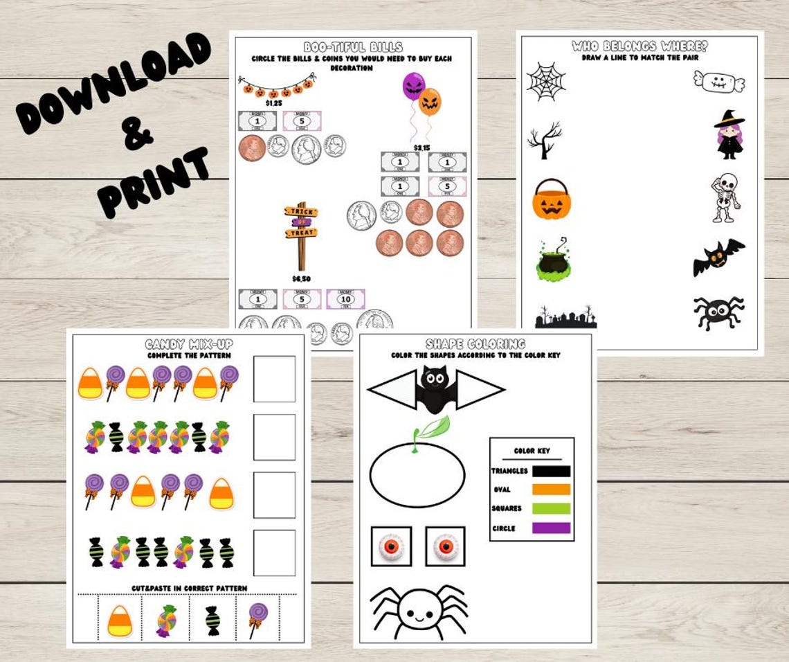 Halloween Learning Activity Pack: Fun Printables for Kids Ages 3-5 ...