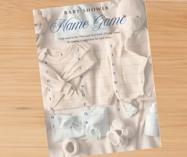 Baby Shower Name Game – Printable Baby Naming Activity - Etsy