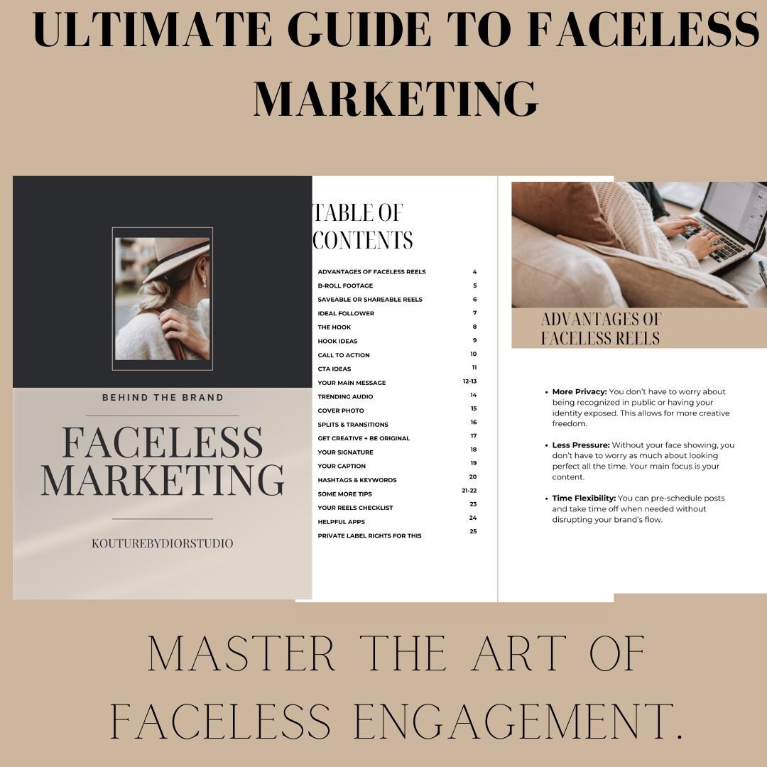 Faceless Marketing Blueprint: the Ultimate Guide to Creating Boosting Engagement, and Growing ...