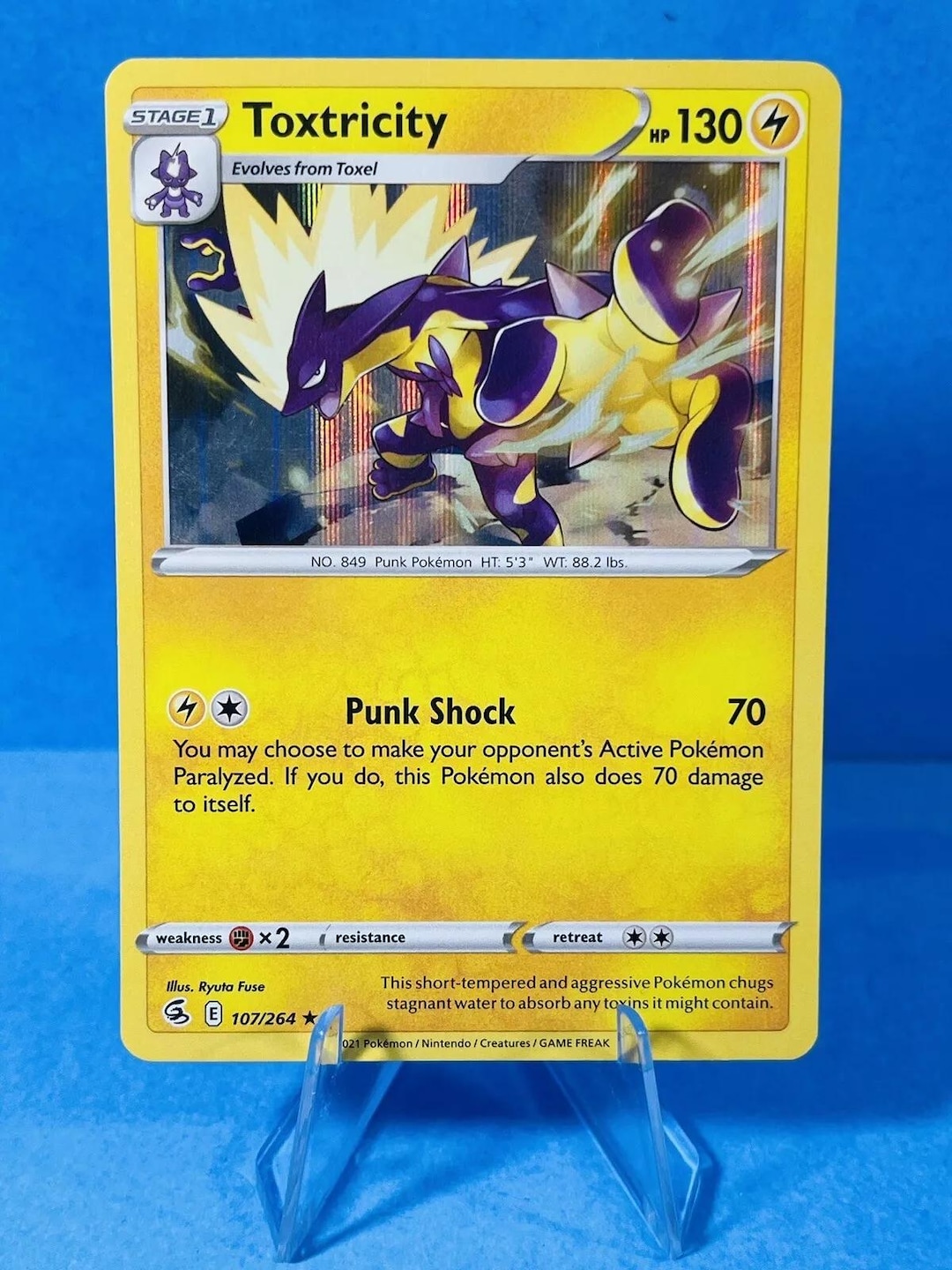 Toxtricity 107/264 Holo Rare Pokémon Fusion Strike NM/M - Etsy