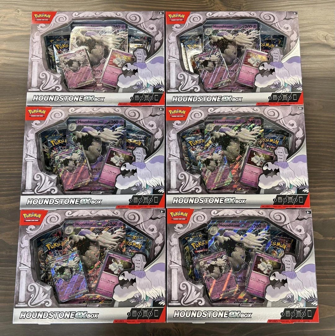 Pokemon Houndstone EX Collection Box SEALED CASE 6 Boxes 24 Packs New ...