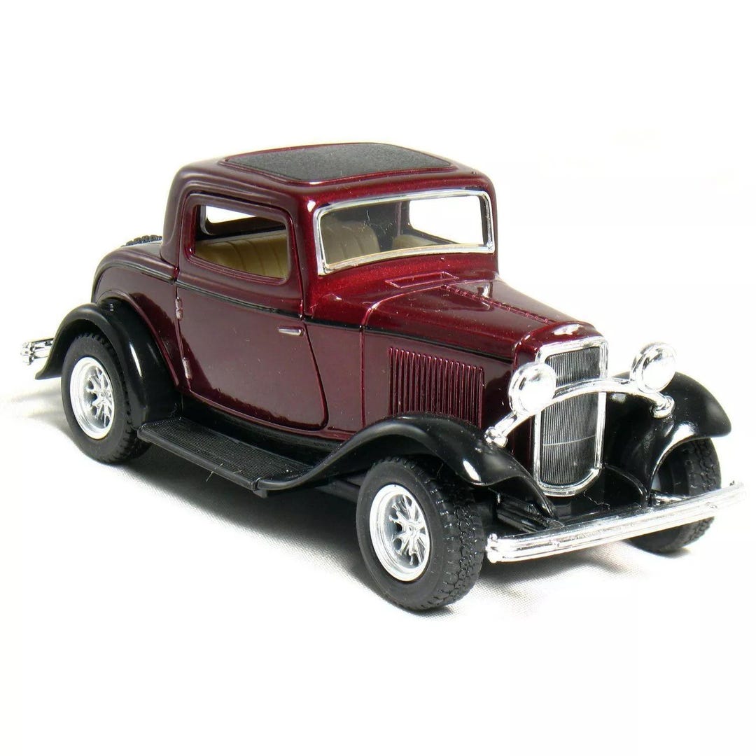 5" 1932 Ford 3-window Coupe Diecast Toy Car - Maroon 1:34 Scale - Etsy